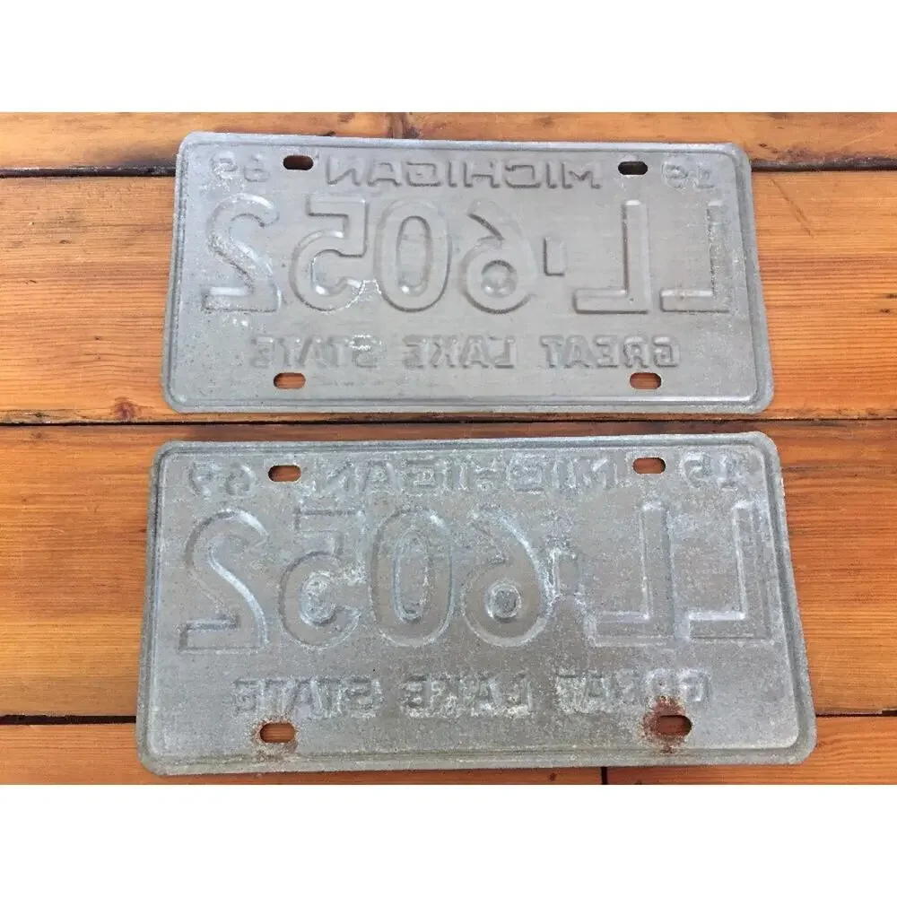 Accents | Pair Matched Vintage 1969 Michigan Us Great Lake State Red ...